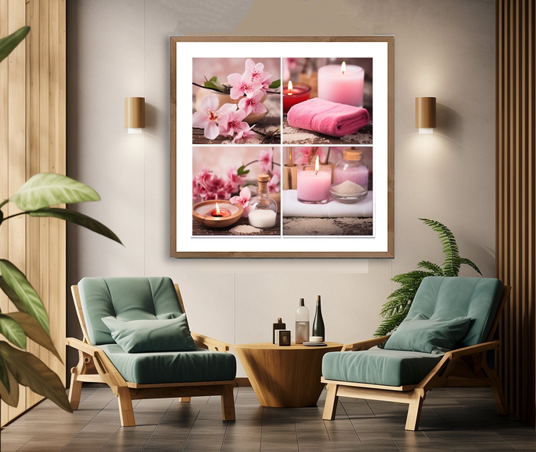Spa - Wellness Orchid Collage, Spa Center Wall Decor, Bathroom Decor ...