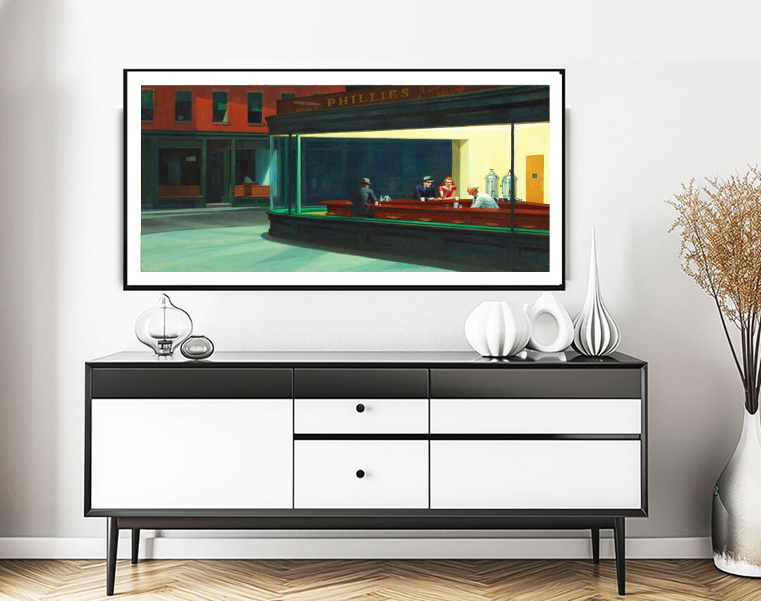 Nighthawks by Edward Hopper, Decorative Digital Wall Art, High ...