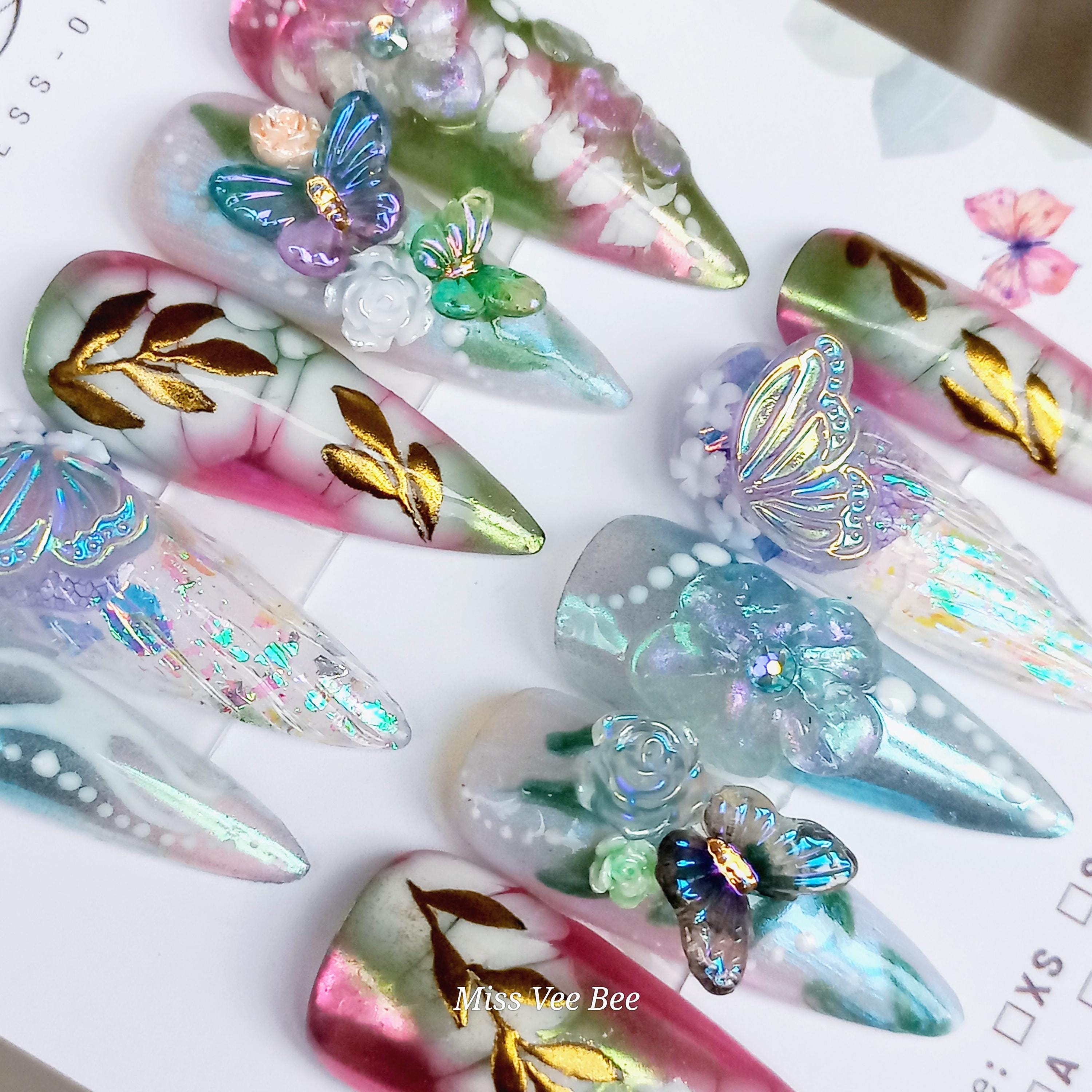 Forest Fairies Iridescent Butterflies Green Ice Blue Fairycore, Luxury ...
