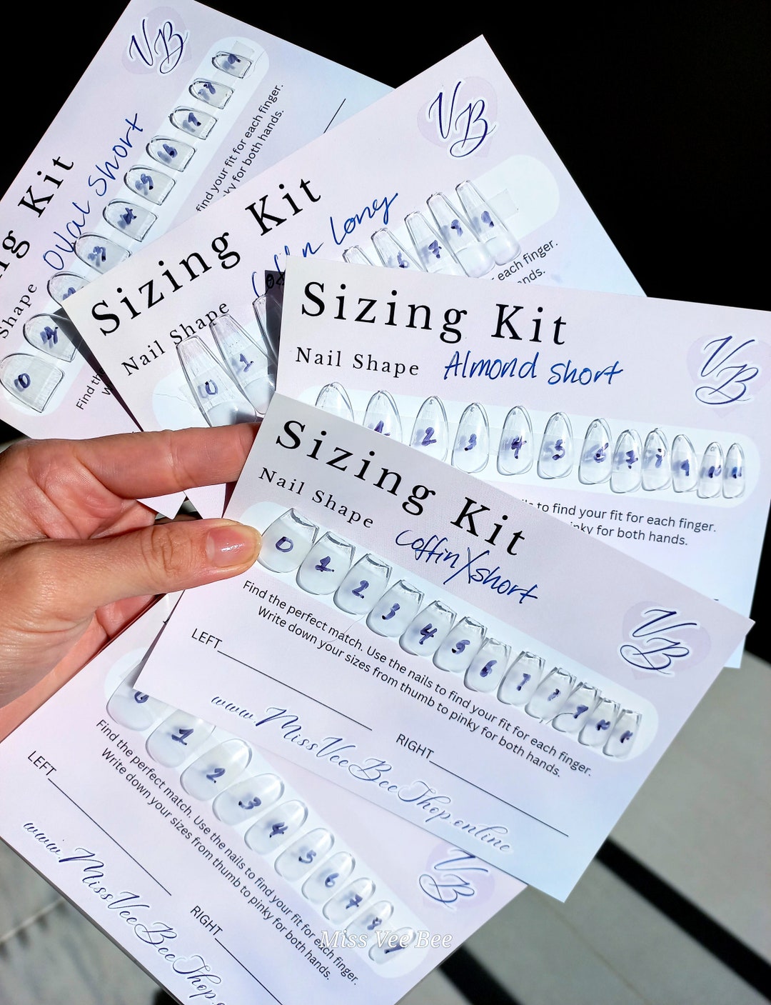 Sizing Kit Press-on Nails | Custom Made, Glue On, Handmade Soft Gel ...