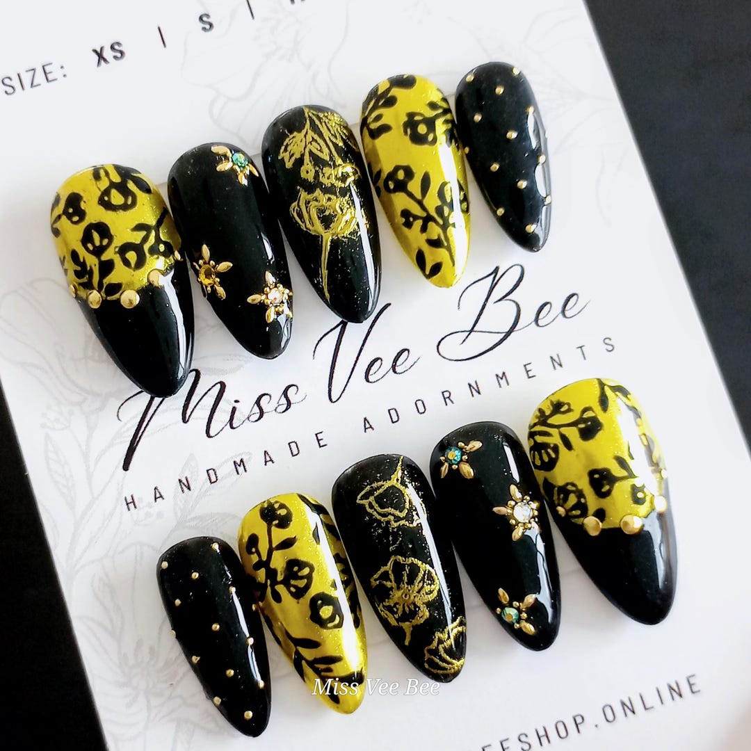 Chrome Lemon Lime Black Gold, Luxury Handmade Hand Painted Reusable ...