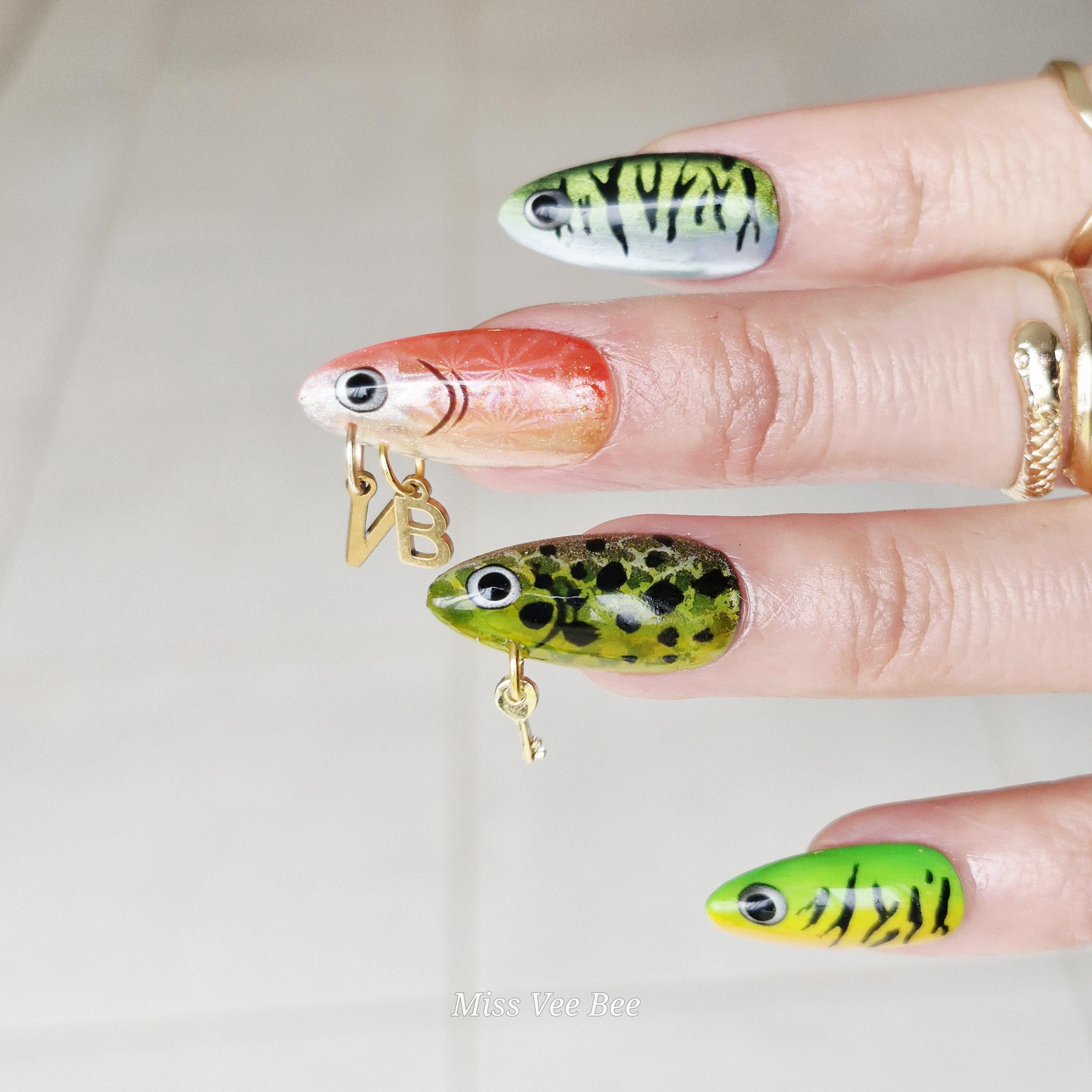 Fishing Lures With Dangle Charms & Initials Charms, Luxury Press on ...