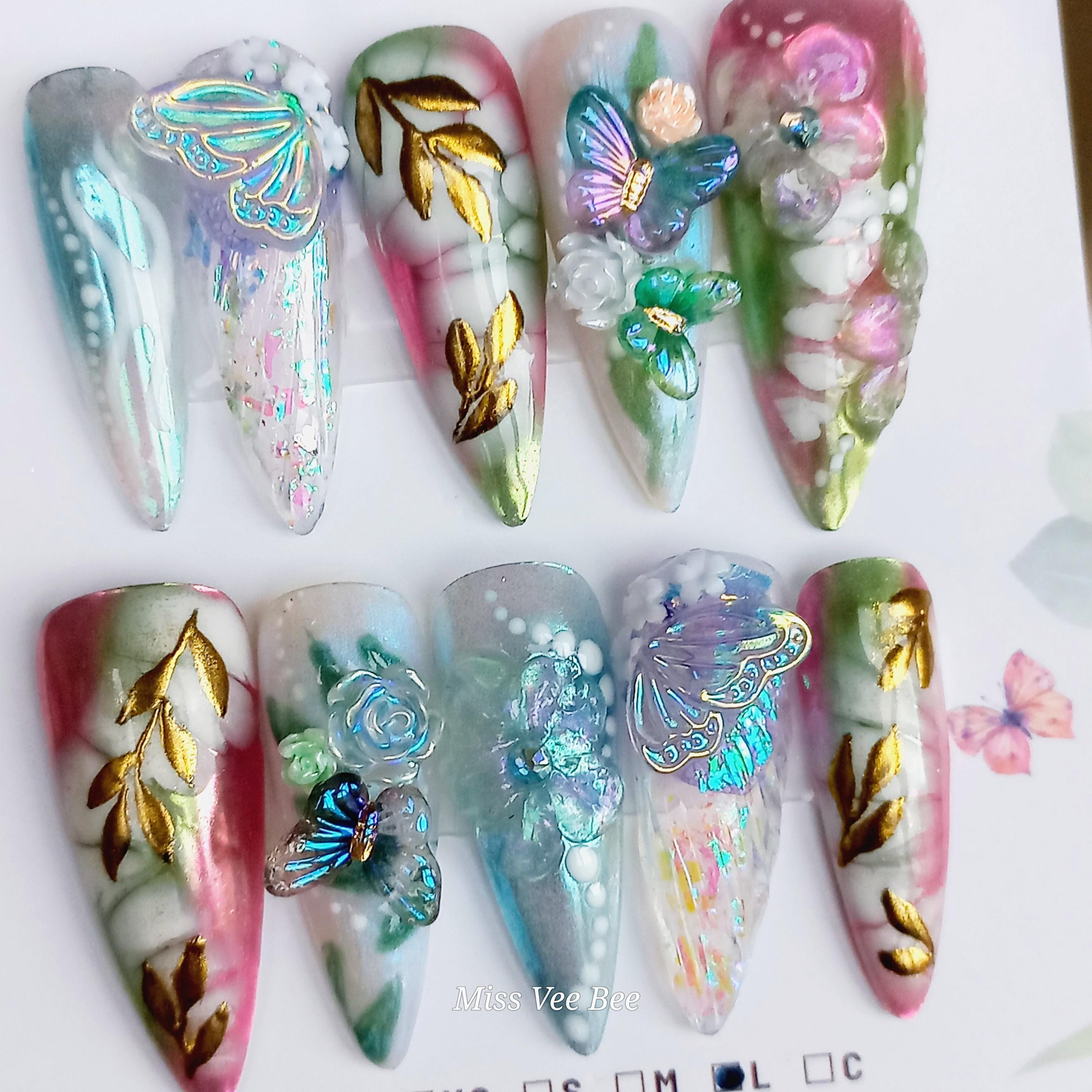 Forest Fairies Iridescent Butterflies Green Ice Blue Fairycore, Luxury ...