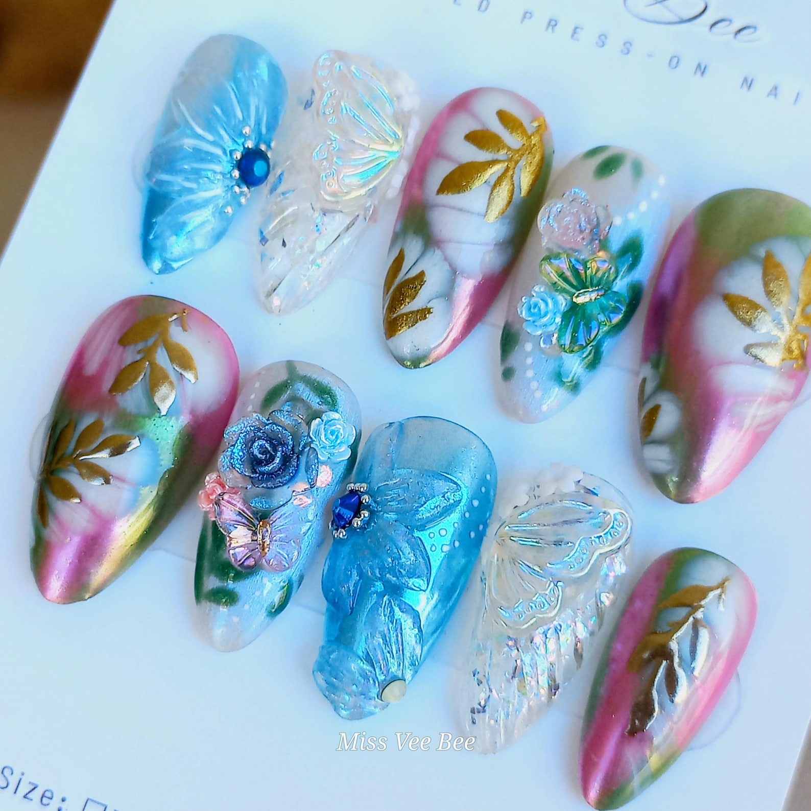 Forest Fairies Iridescent Butterflies Green Ice Blue Fairycore, Luxury ...