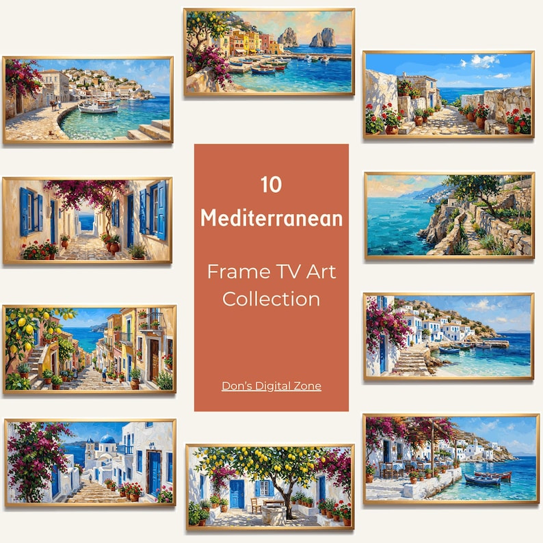 10 Mediterranean Samsung Frame TV Art Bundle | Frame TV Art ...