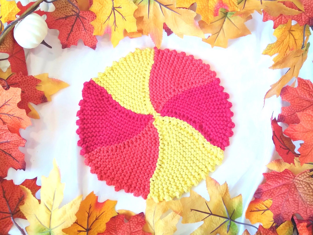 Knit Swirl Trivet for Hot Dishes, Autumn Colors for Thanksgiving ...
