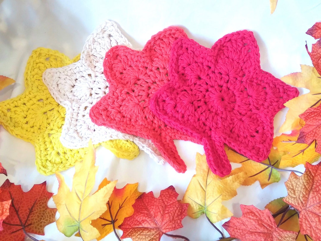 Crochet Maple Leaf Trivet for Hot Dishes, Handmade Crochet Cute Fall or ...