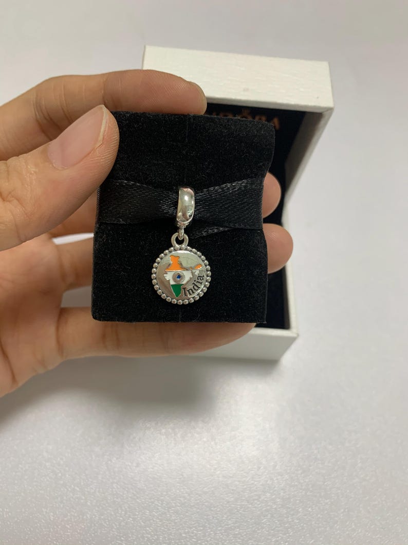 Pandora India Flag Map Exclusive Travel Charm Pendant,s925 Sterling ...