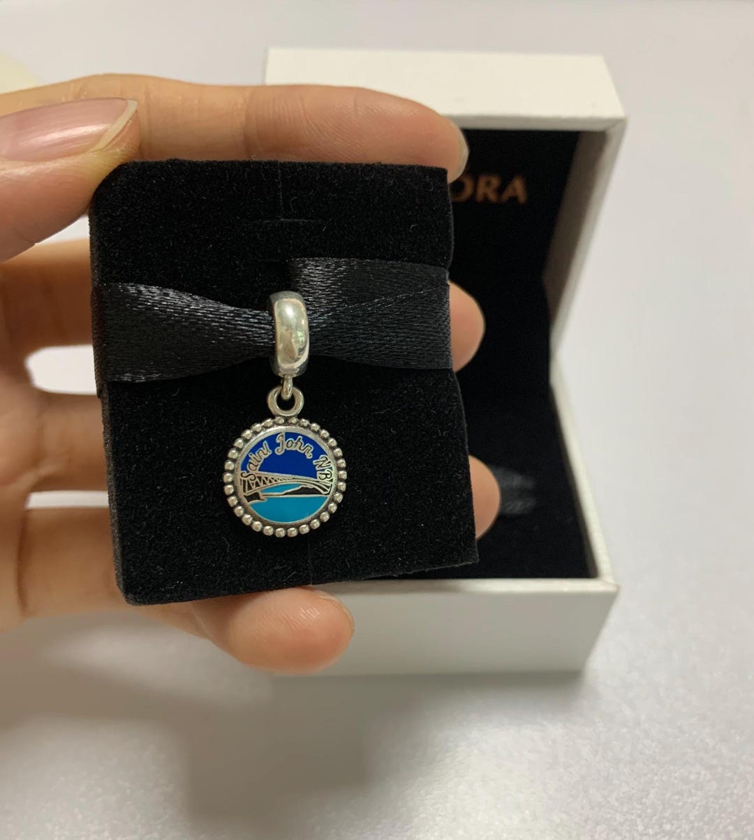 Pandora Saint John .NB Dangle Charm Falls Bridge Unforgettable Moments ...