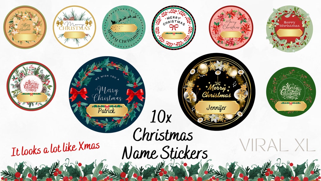 Christmas Stickers Digital Download, Holiday Clipart, Printable Xmas ...
