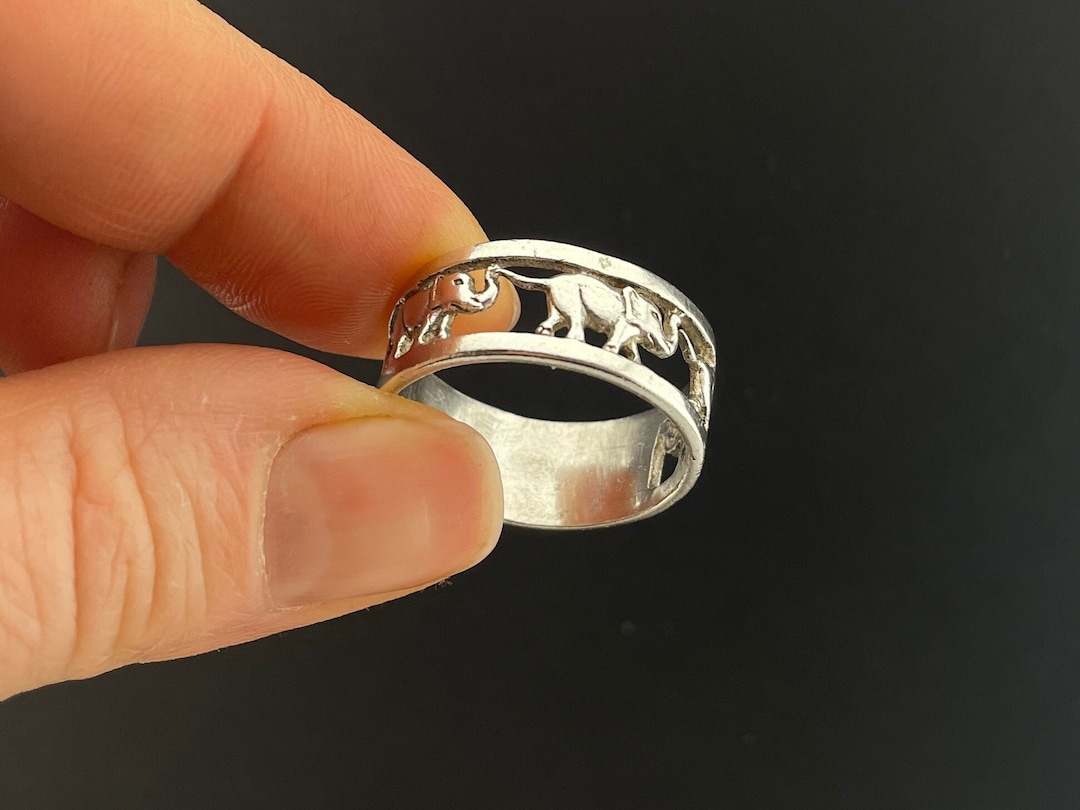 Vintage Silver 925 Ring Elephants - Etsy