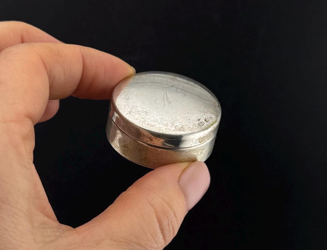 Vintage 800 Silver Tablet Box. Pill Box. - Etsy