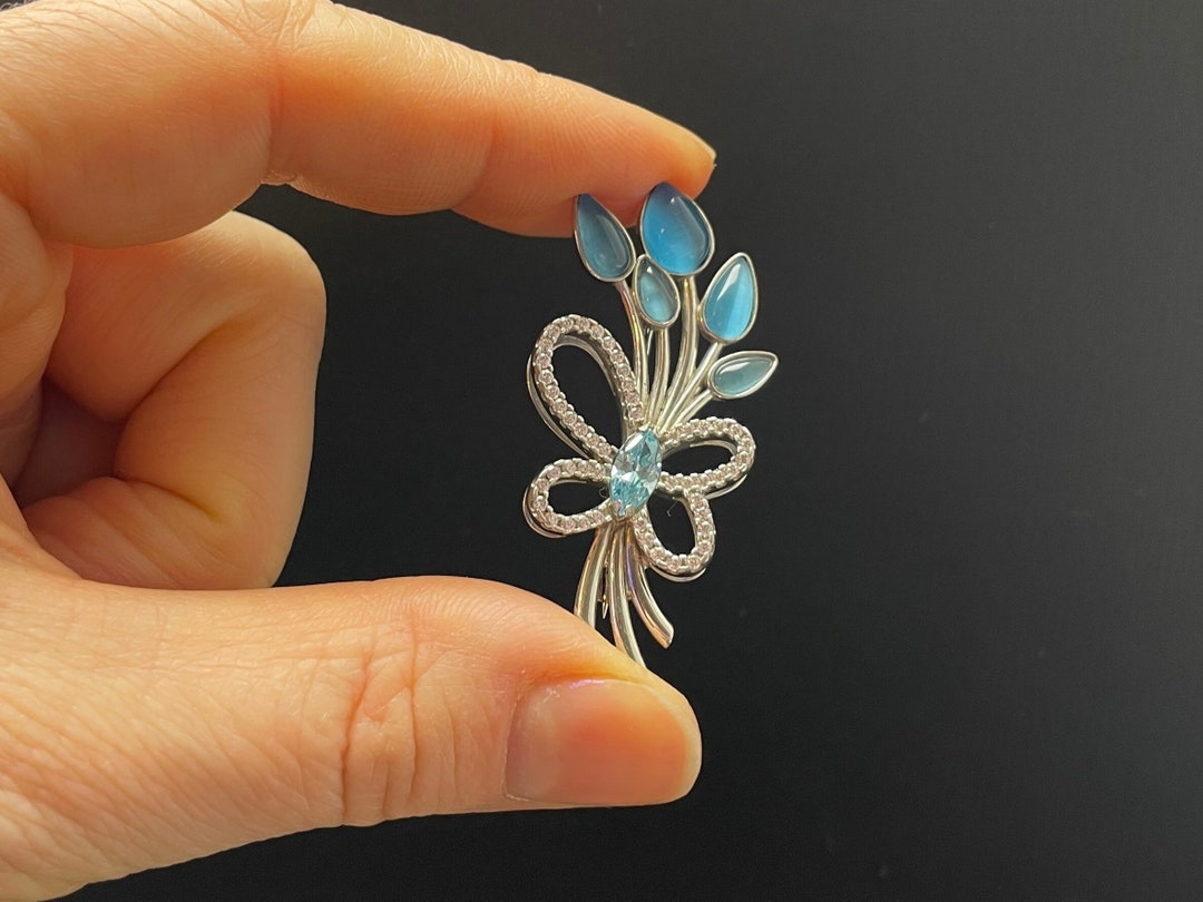 Vintage Silver 925 Brooch Flowers - Etsy