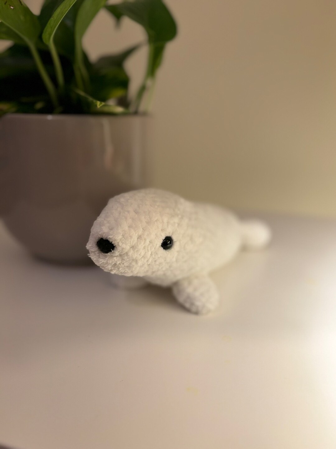 Adorable White Seal Plushie Soft Cute Stuffed Animal Amigurumi Toy - Etsy
