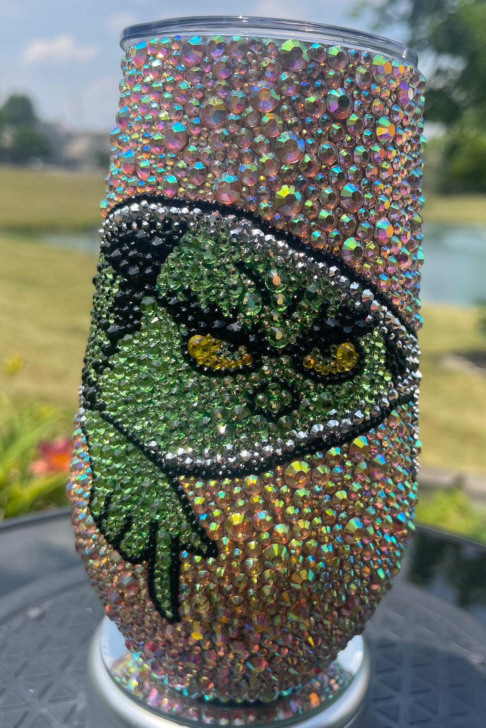 Grinch Bling Bling 17 Oz Wine Glass - Etsy