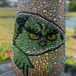 Grinch Bling Bling 17 Oz Wine Glass - Etsy