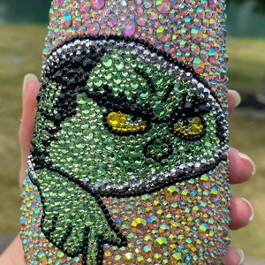 Grinch Bling Bling 17 Oz Wine Glass - Etsy