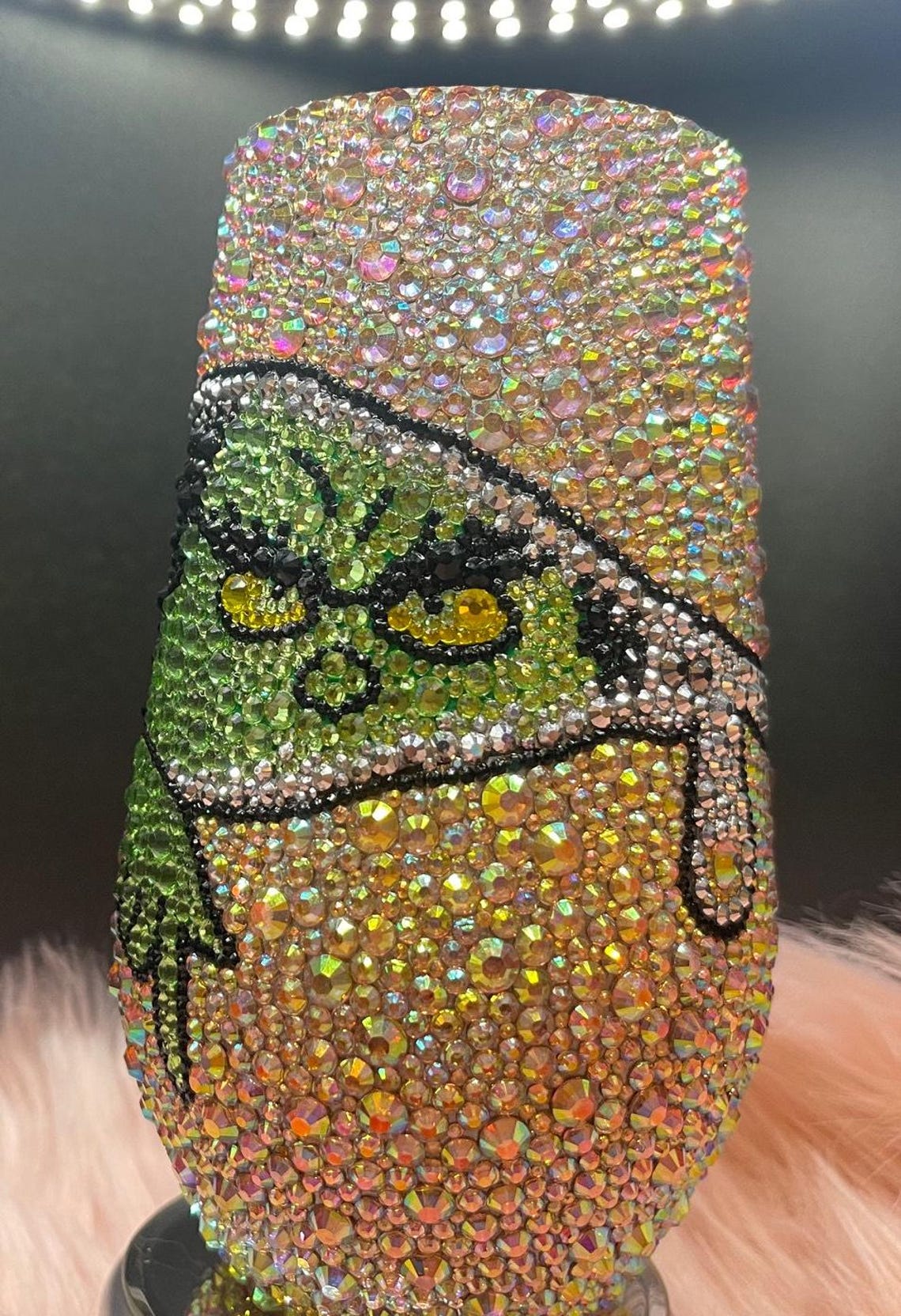 Grinch Bling Bling 17 Oz Wine Glass - Etsy