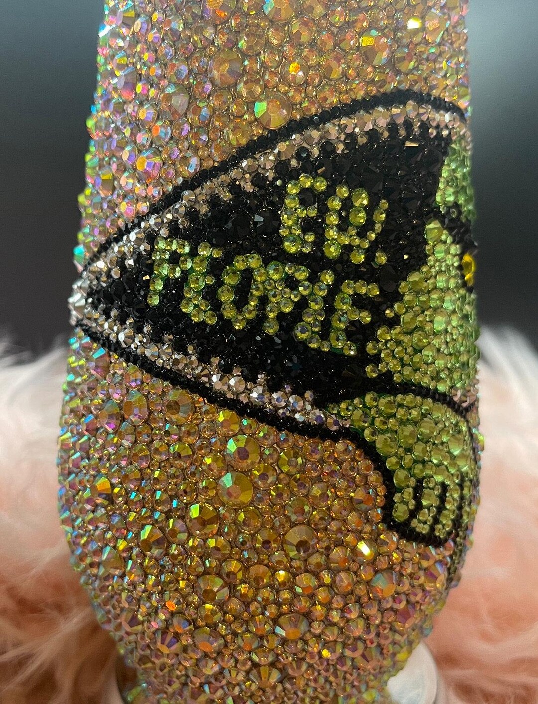 Grinch Bling Bling 17 Oz Wine Glass - Etsy