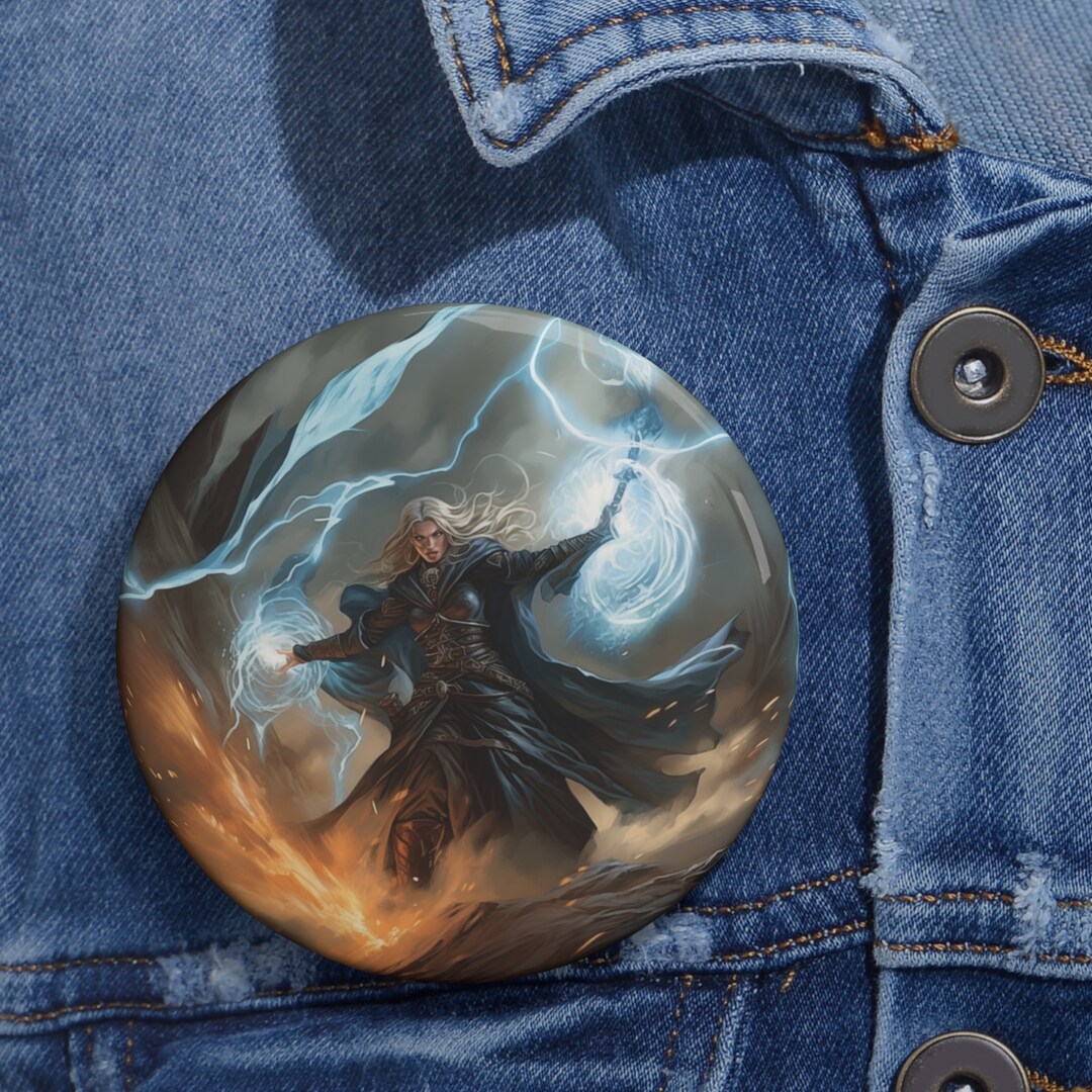 Dnd Warlock Human Female Pin Button Dnd Accessories Dnd - Etsy