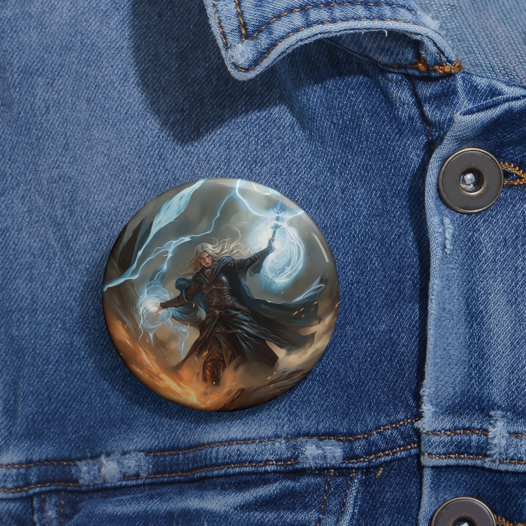 Dnd Warlock Human Female Pin Button Dnd Accessories Dnd - Etsy