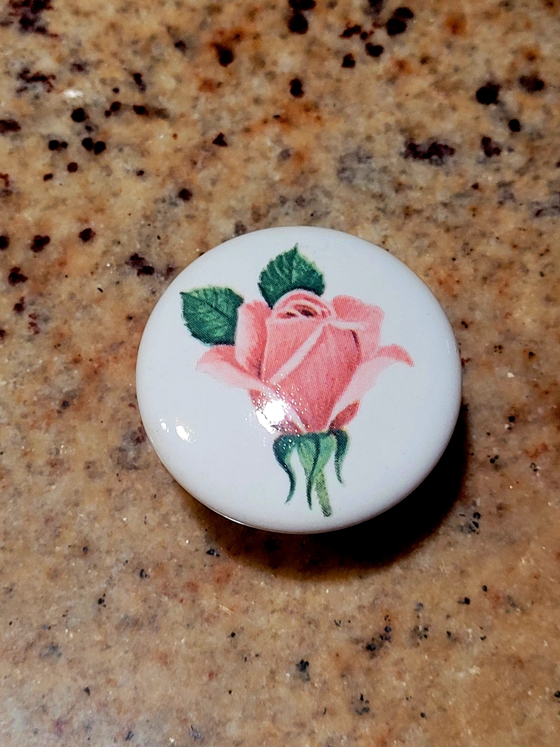 Vintage Porcelain Knobs With Painted Designsflowers and Strawberry - Etsy
