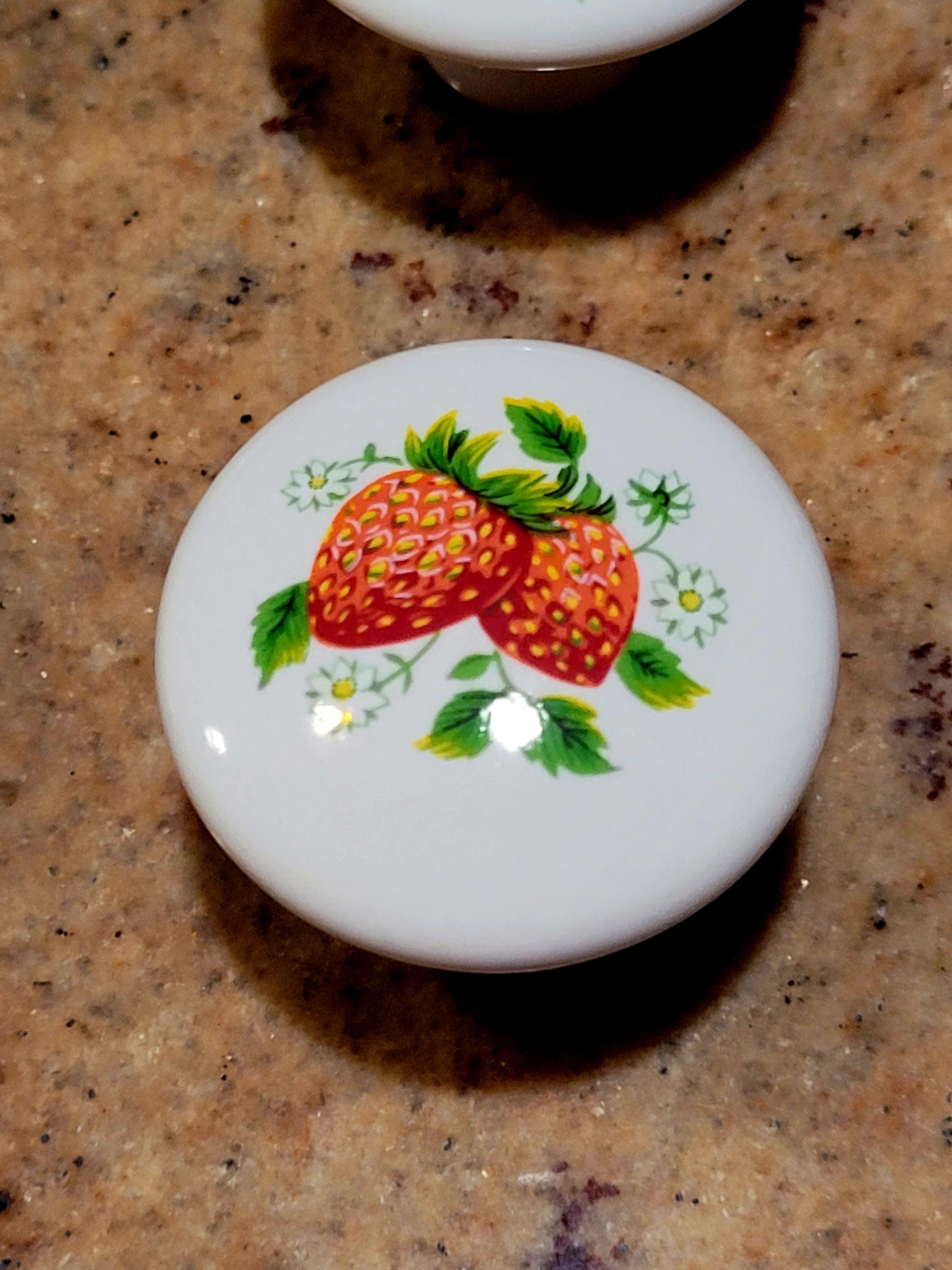 Vintage Porcelain Knobs With Painted Designsflowers and Strawberry - Etsy