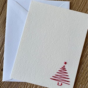 Hand-embroidered Christmas Card Set - Red | Holiday Cards - Etsy