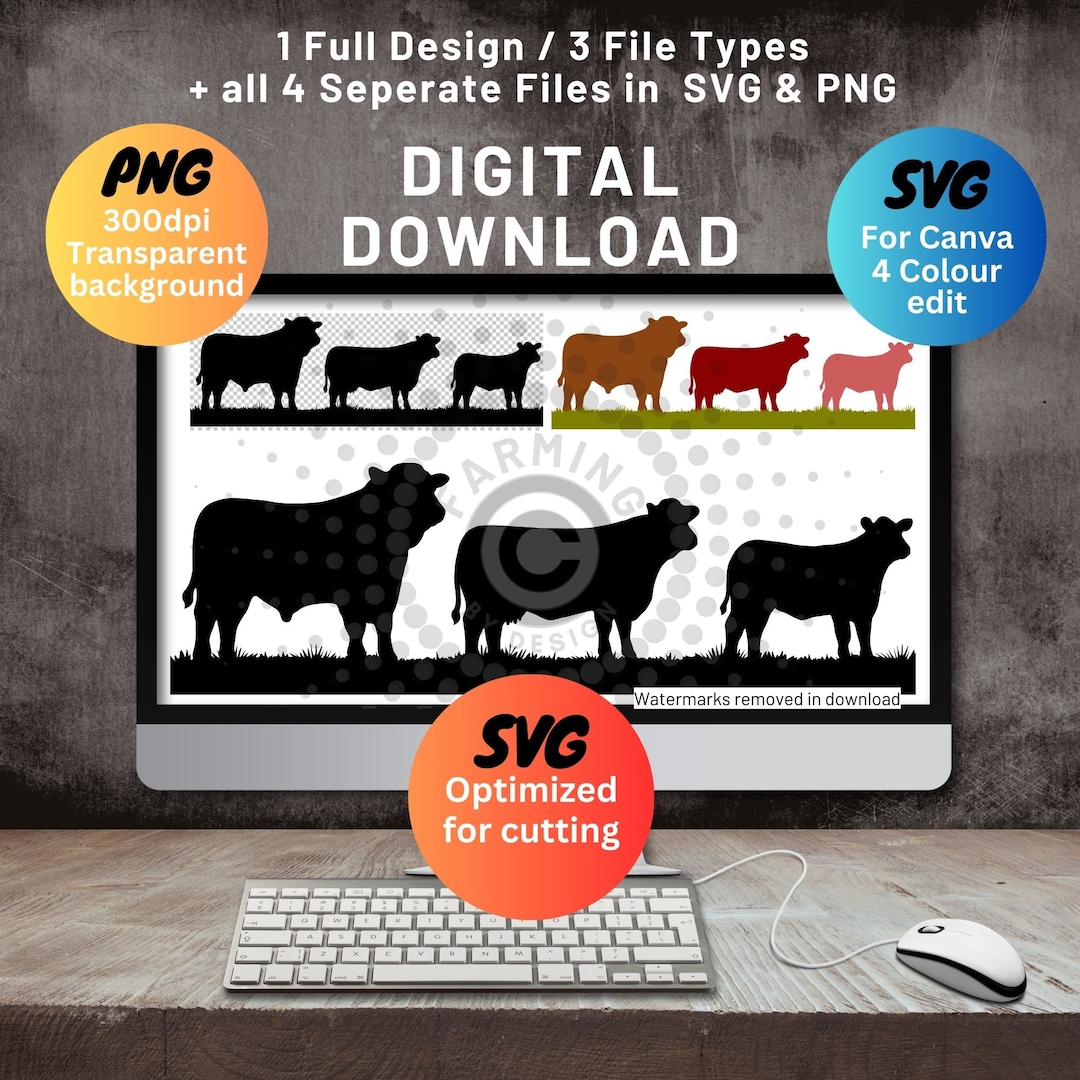 Hereford Beef Silhouette | SVG | PNG - Etsy