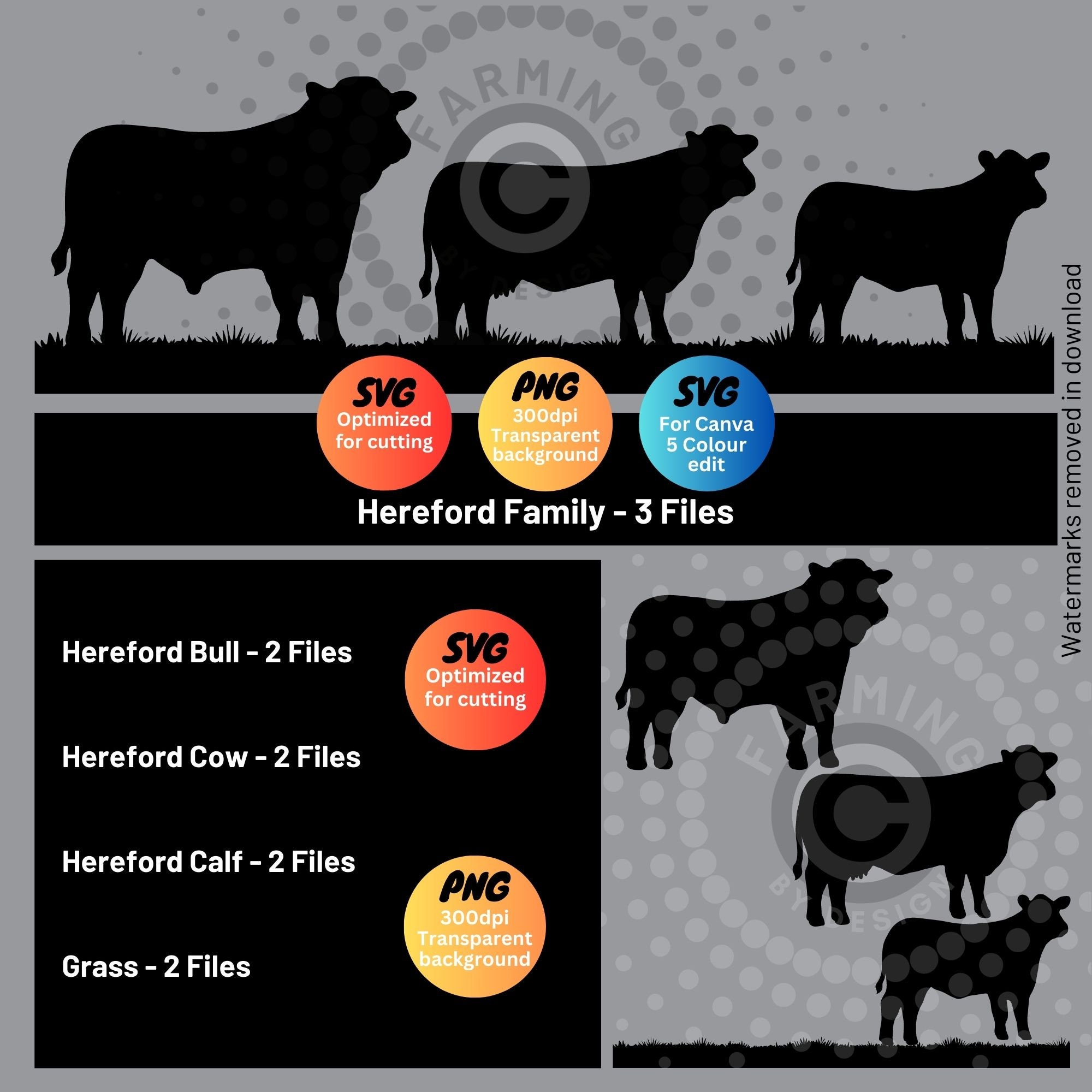 Hereford Beef Silhouette | SVG | PNG - Etsy