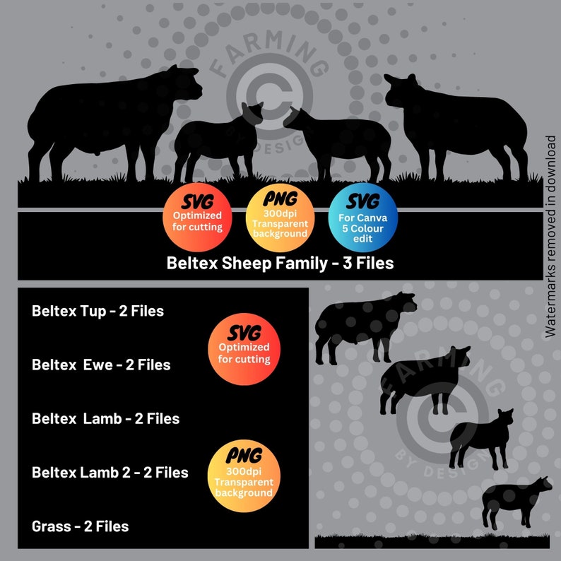 Beltex Sheep Silhouette | SVG | PNG - Etsy