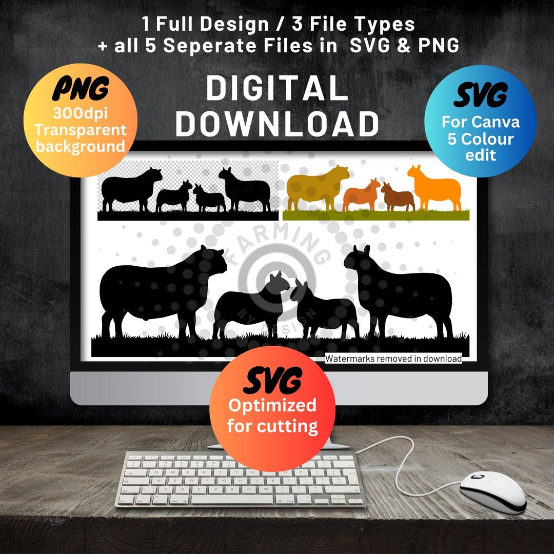 Cheviot Sheep Silhouette | SVG | PNG - Etsy