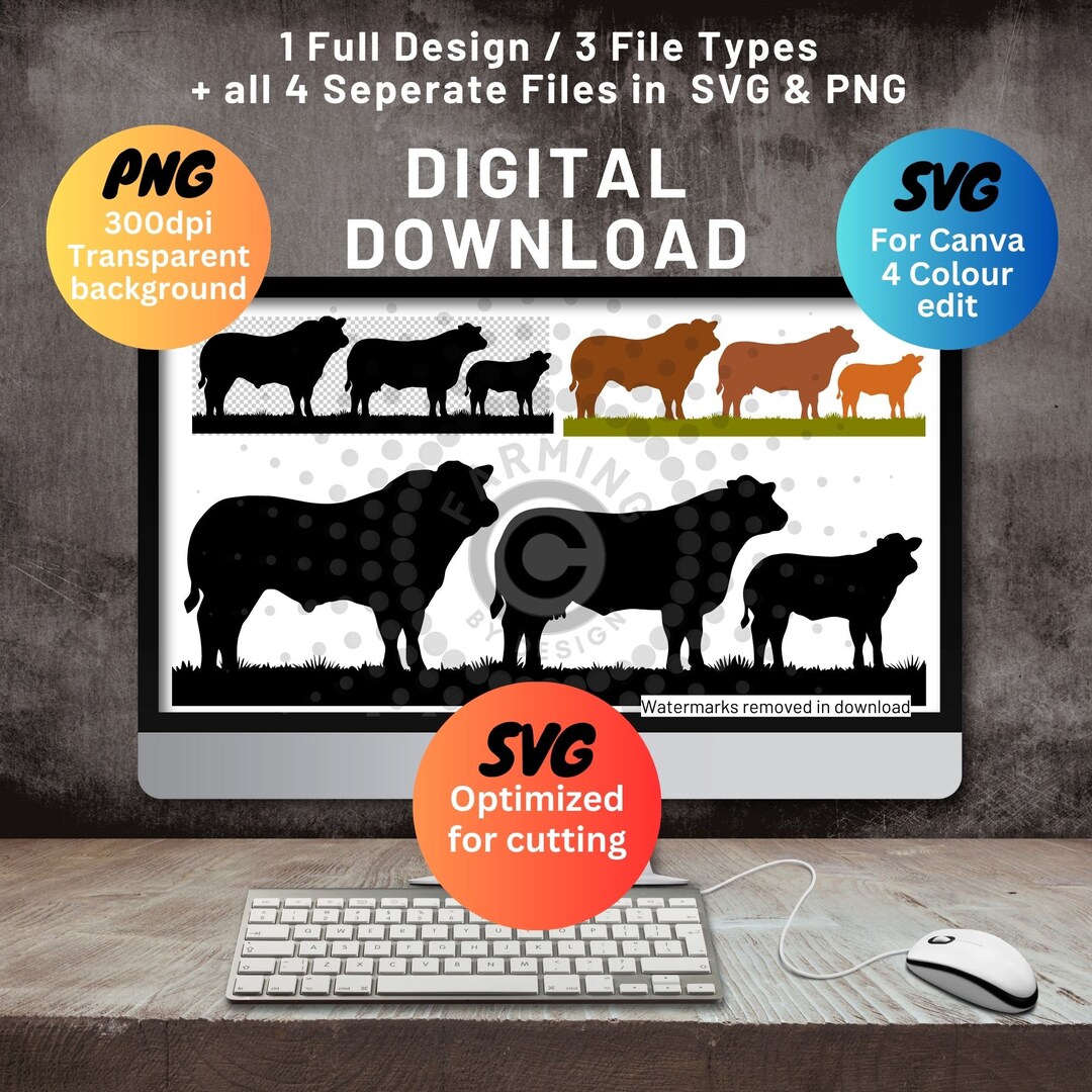 Limousin Beef Silhouette | SVG | PNG - Etsy