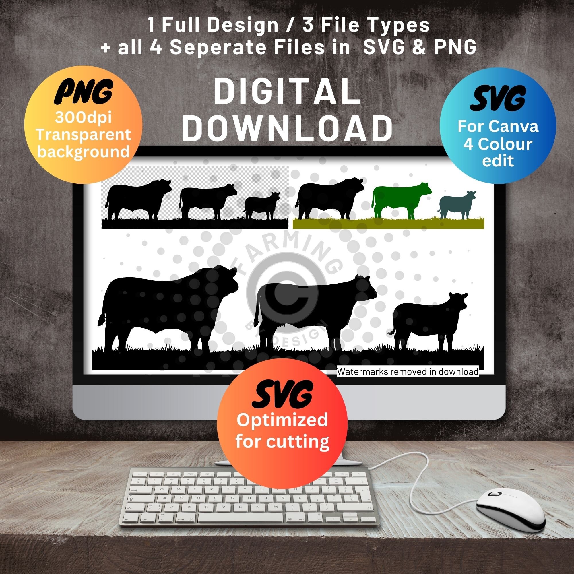 Aberdeen Angus Cattle SVG Silhouette - Etsy