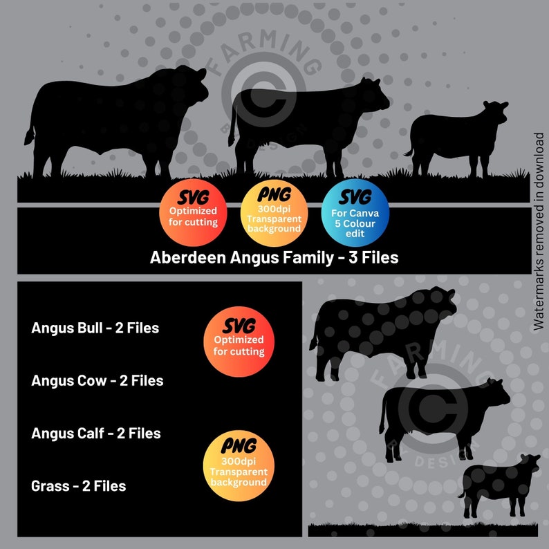 Aberdeen Angus Cattle SVG Silhouette - Etsy