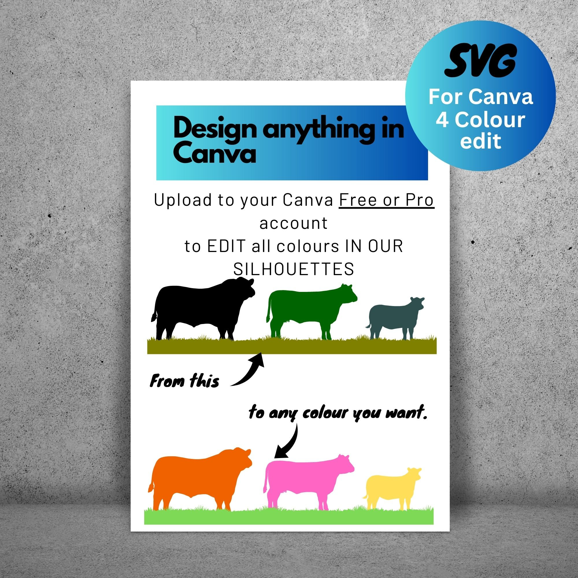 Aberdeen Angus Cattle SVG Silhouette - Etsy