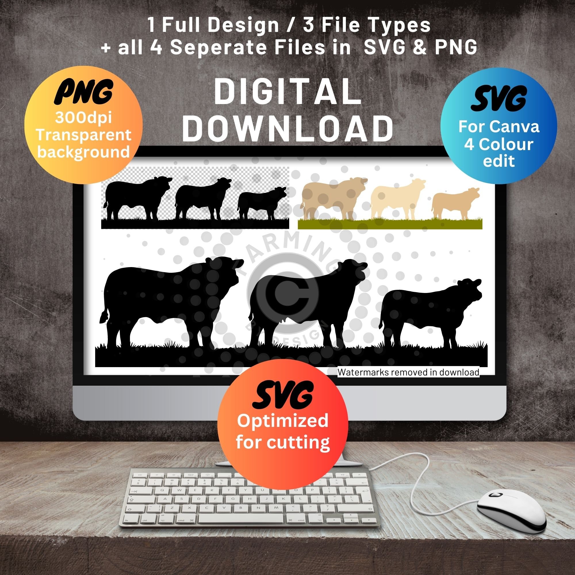 Silueta de carne Charolais / SVG / PNG - Etsy México