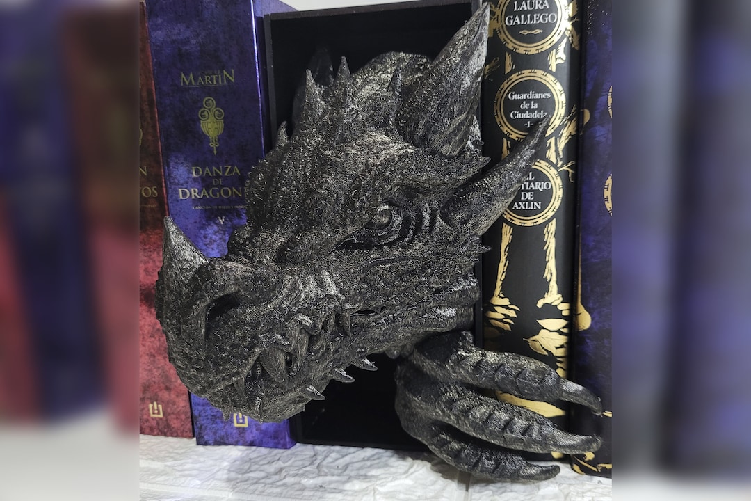 Book Nook Dragon, Dragon Book Nook, Dragon Bookend, 3D Printed ...