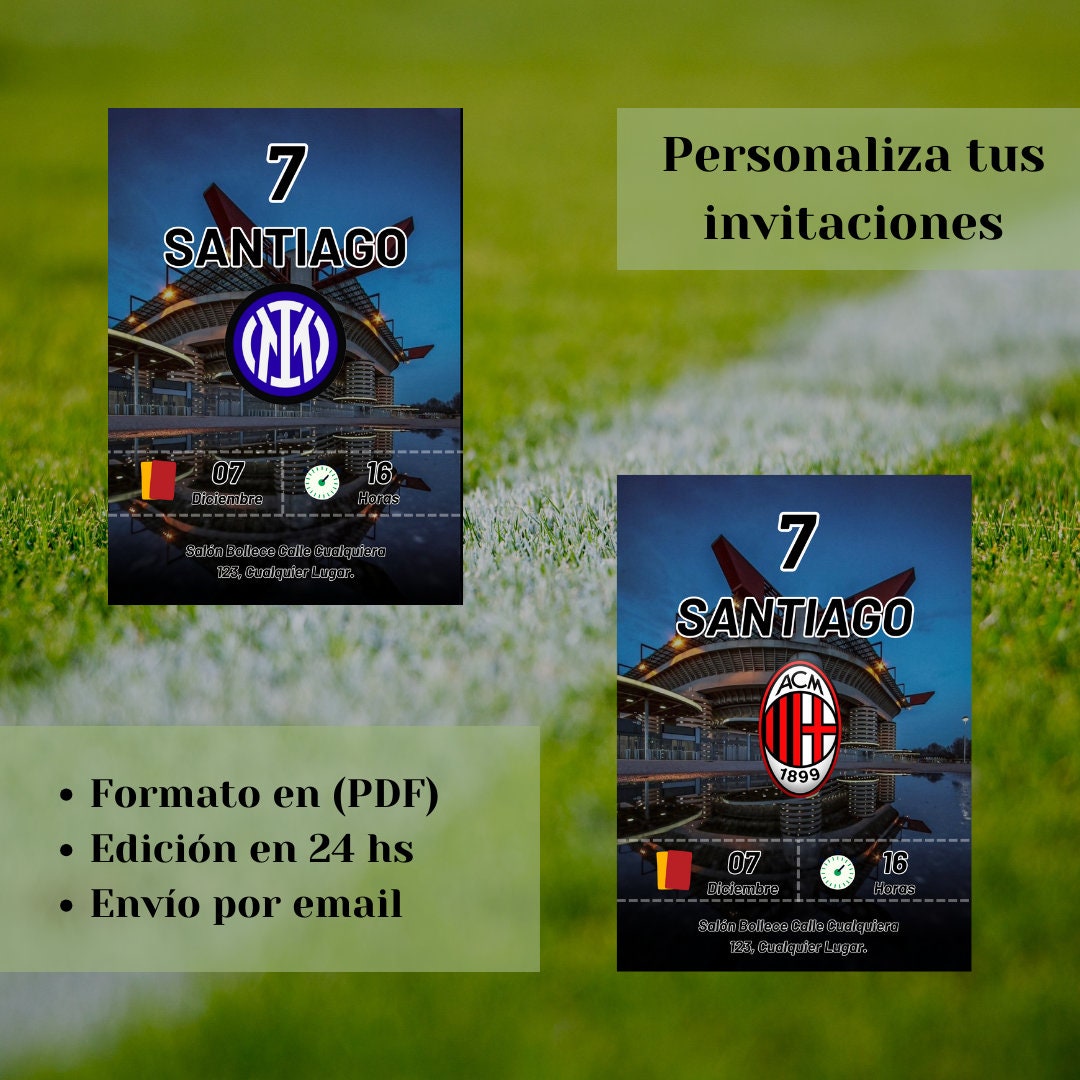 Birthday Invitations Inter Milan - Etsy