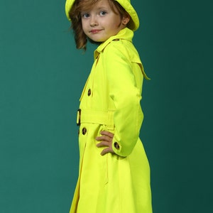 Elegant Sunshine Yellow Trench Coat for Girls - Princess Style Demi ...