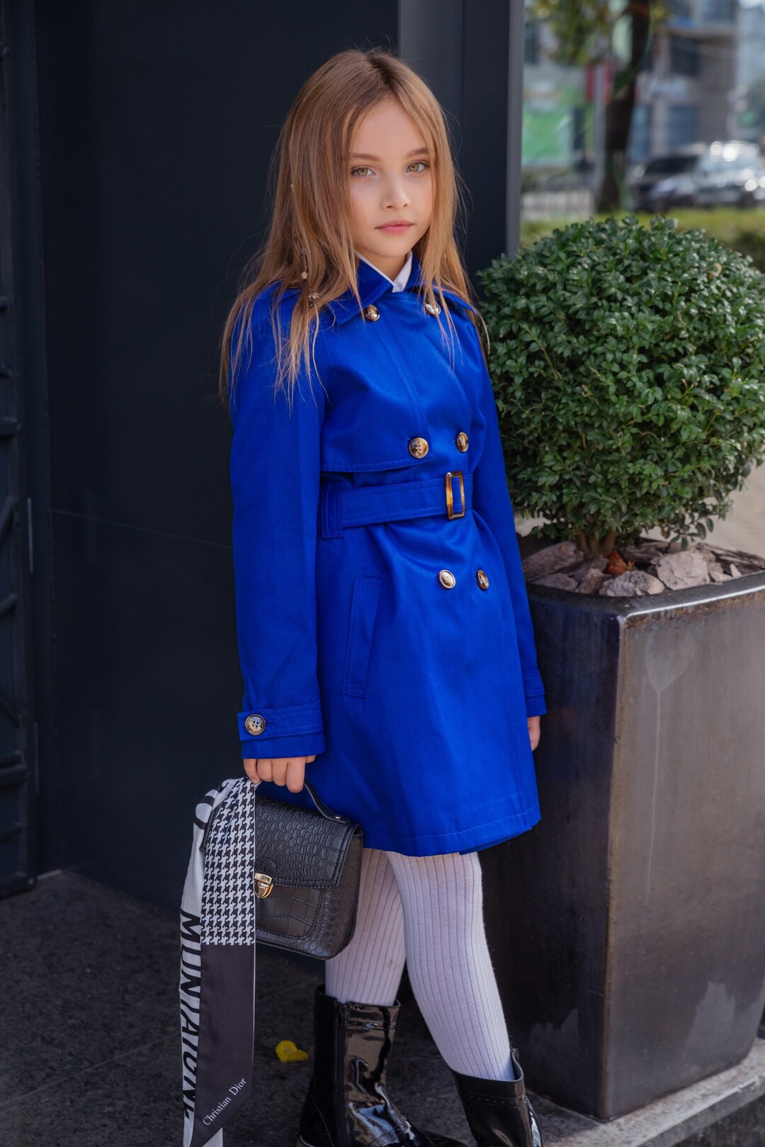 Girls' Cotton Blend Trench Coat: Elegant Spring Overcoat - Etsy