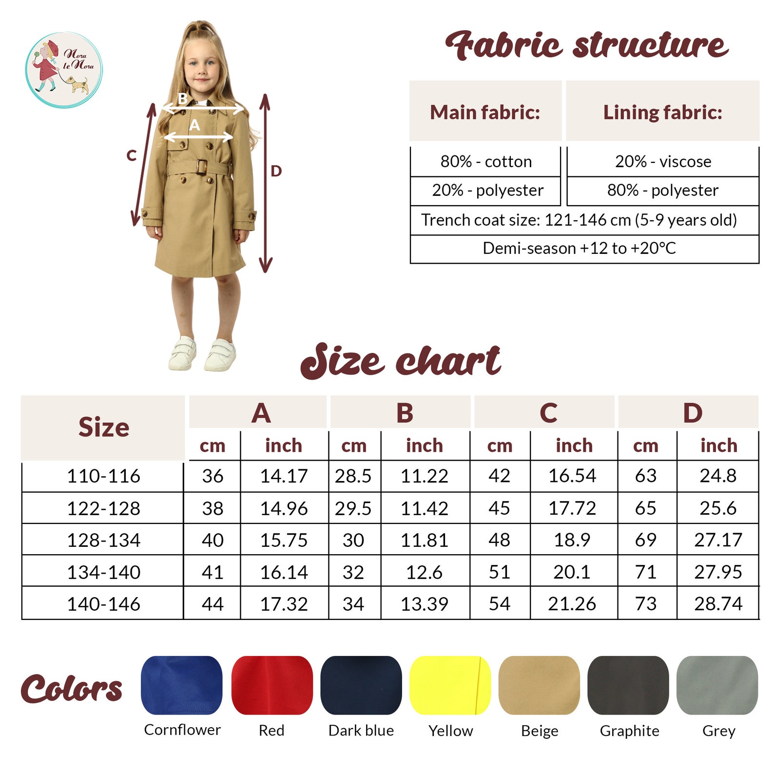 Elegant Sunshine Yellow Trench Coat for Girls - Princess Style Demi ...
