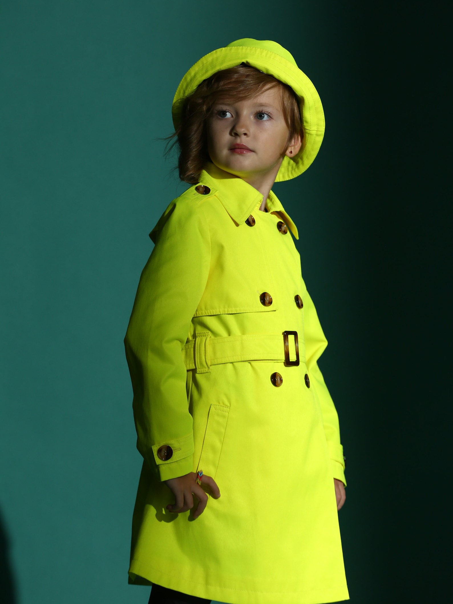 Elegant Sunshine Yellow Trench Coat for Girls - Princess Style Demi ...