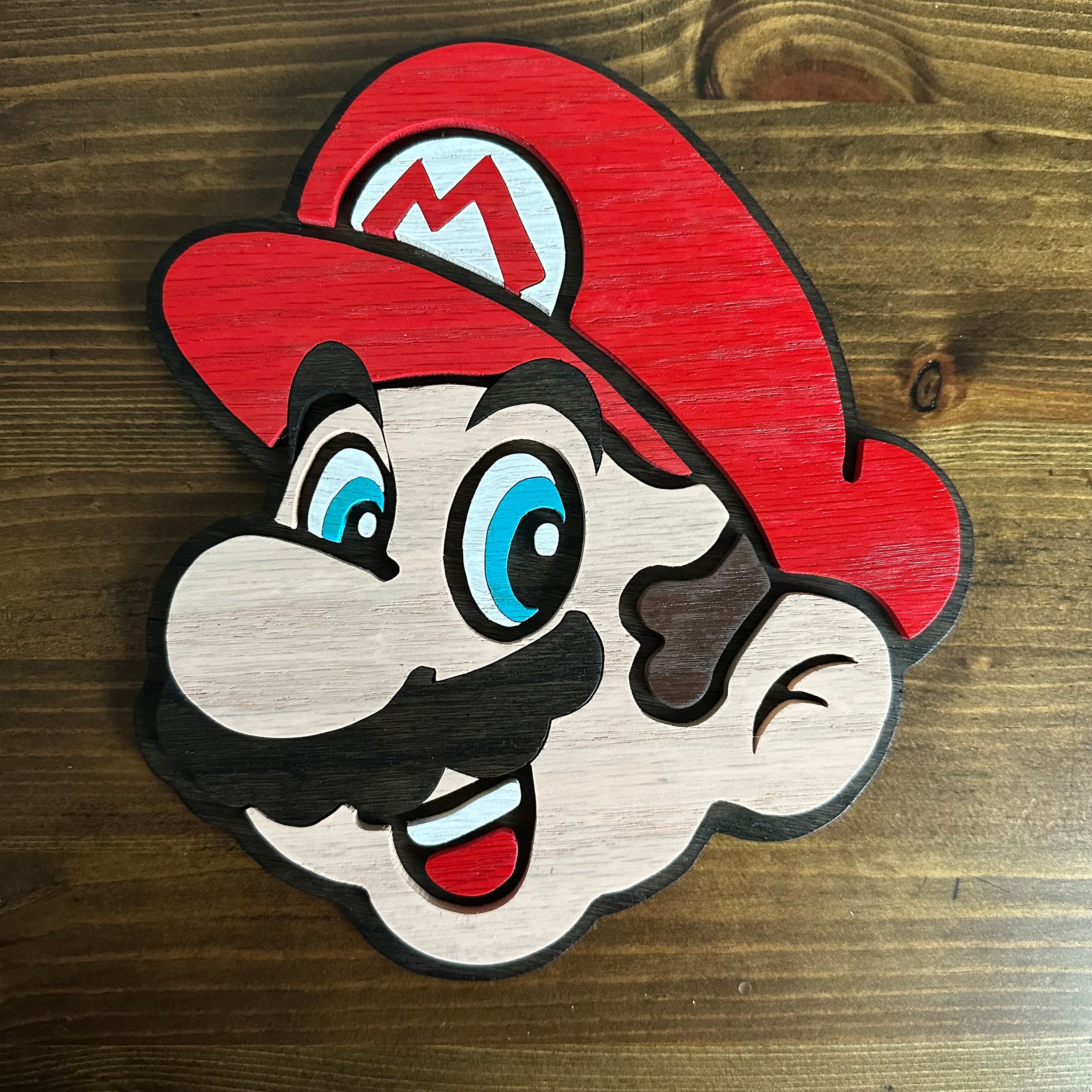 3D Mario Hand-cut Wood Art Decor - Etsy