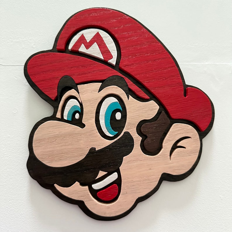 3D Mario Hand-cut Wood Art Decor - Etsy