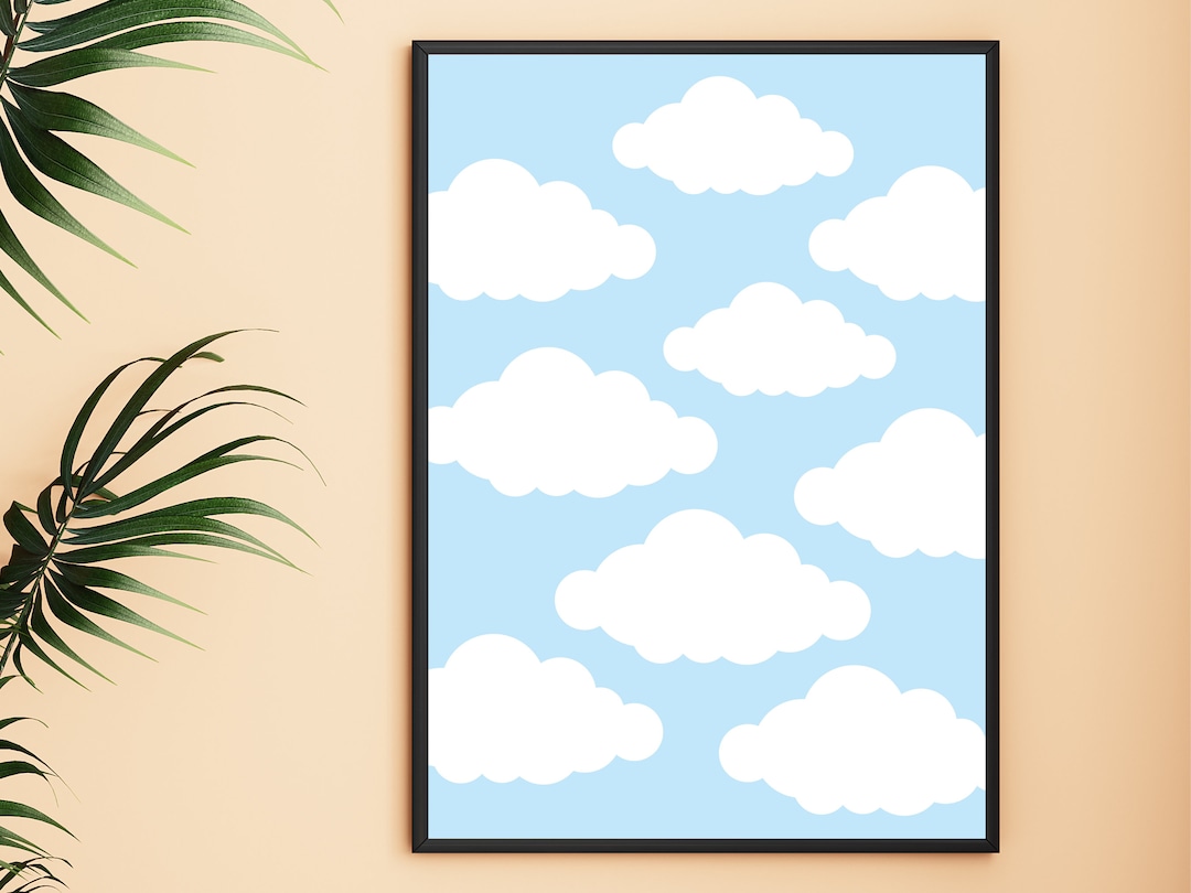 Printable Cloud Art Cloud Poster Baby Blue Cloud Art - Etsy