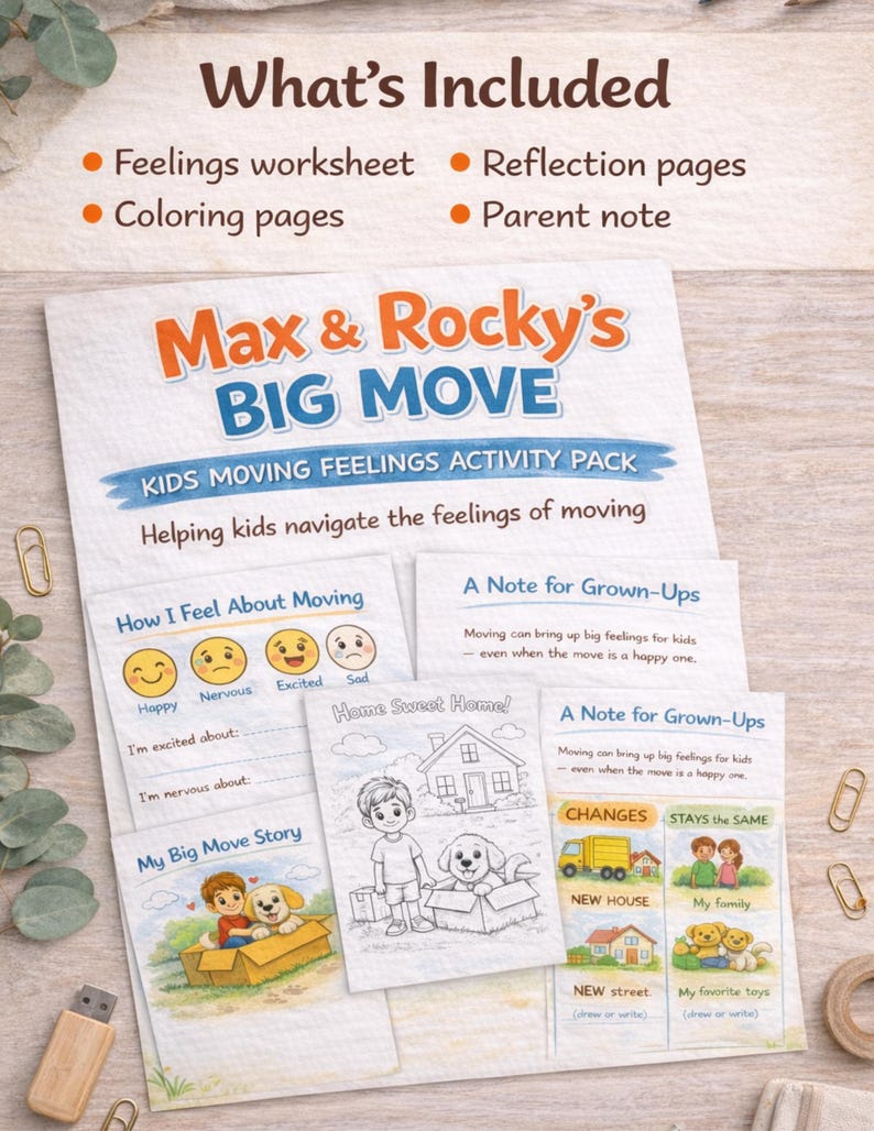Kids Moving Feelings Activity Pack | Printable Worksheets & Coloring ...