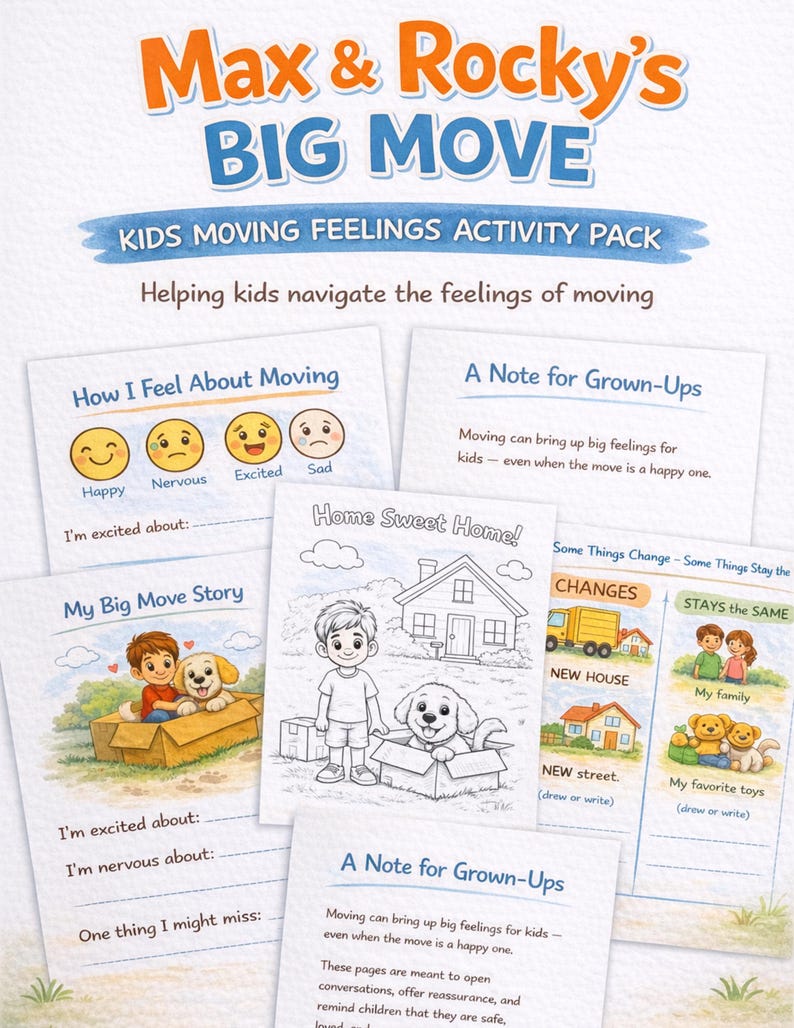 Kids Moving Feelings Activity Pack | Printable Worksheets & Coloring ...