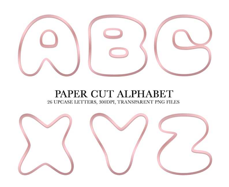 Chrome Letters, A-Z Paper Cut Alphabet, PNG, Clipart, Pink Letters ...