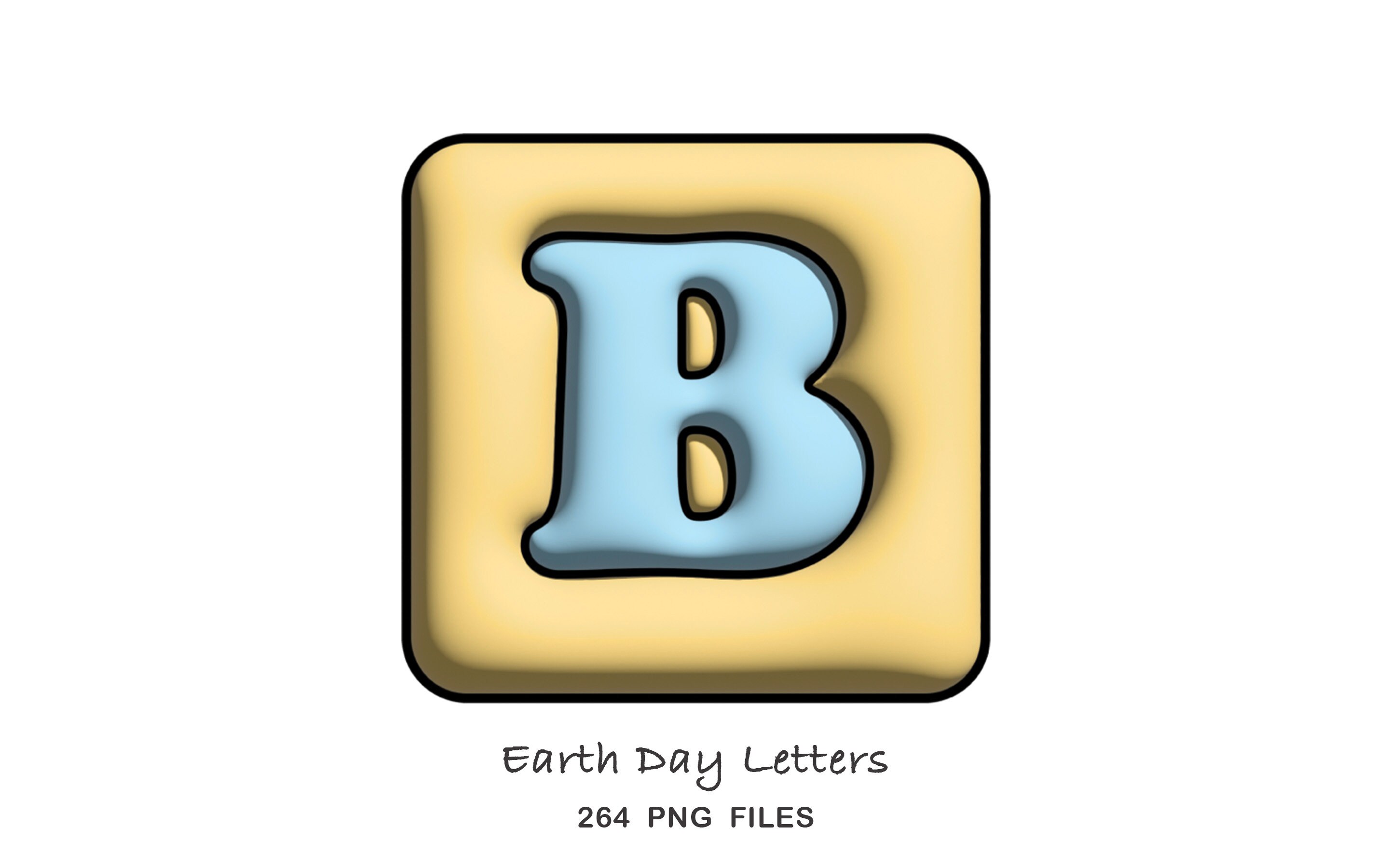 Earth Day Alphabet Letters PNG,3D Inflated PNG Alphabet Set,spring ...